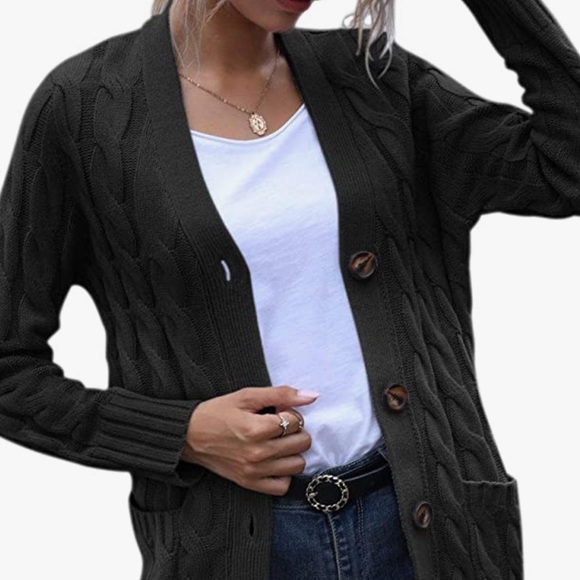 Merokeety | Sweaters | Merokeety Long Sleeve Cable Knit Button Down ...